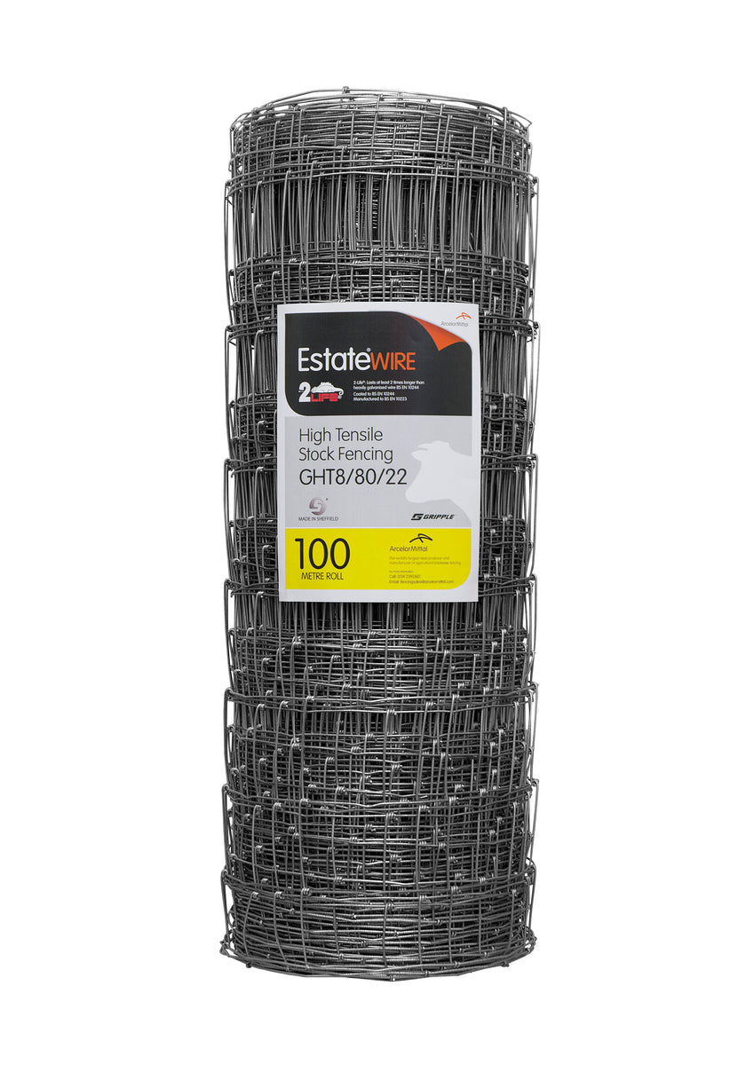 32" 2 LIFE ESTATE HIGH TENSIL SHEEP WIRE C/W GRIPPLES 100Mtr 8/80/15 ...